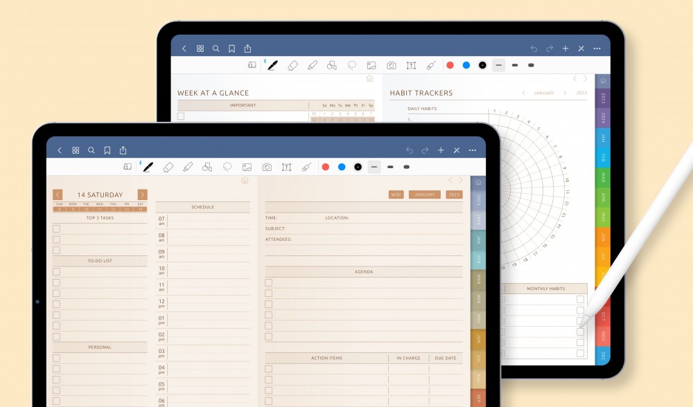 Samsung Notes Templates Planners Dowload PDF free Premium 