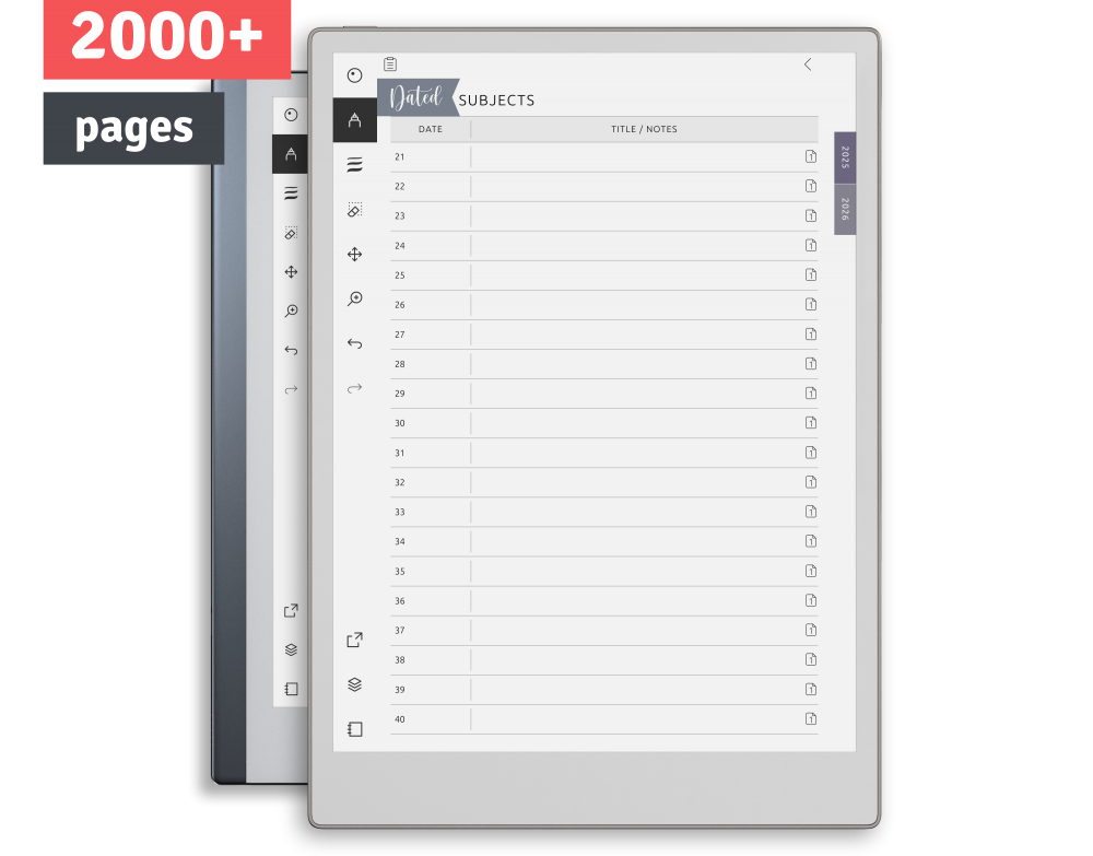 reMarkable Custom Section & Tabs 2024 & 2025: Customize Your Planner ...
