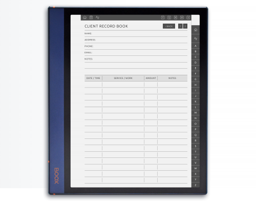 Client Record Book Template for Supernote