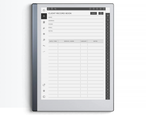 Digital Client Record Book for iPad and Andoid