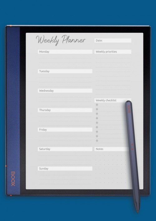 Get Supernote Weekly Planner Templates 2024 - 2025, Download Free ...