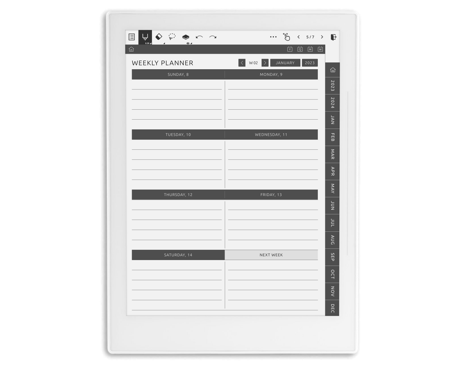Supernote Weekly Planner 2025 2026 Get Your Planner Template PDF
