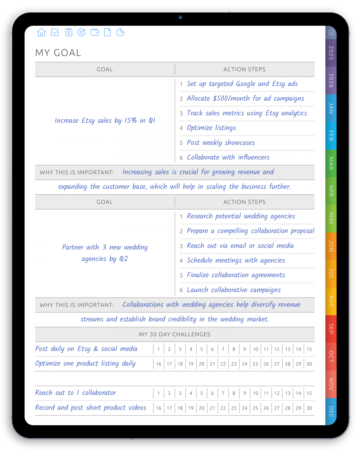 Goal Planner - Get Your Digital Planner Template PDF for iPad ...
